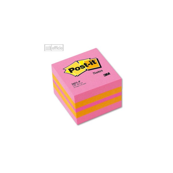 3M PÓSTIT MINI CUBE rosa neón mensaje Mini cúbicos que
