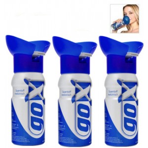 3 bouteilles d'Oxygène pur - GOX de l'Energie en canette qui se respire
