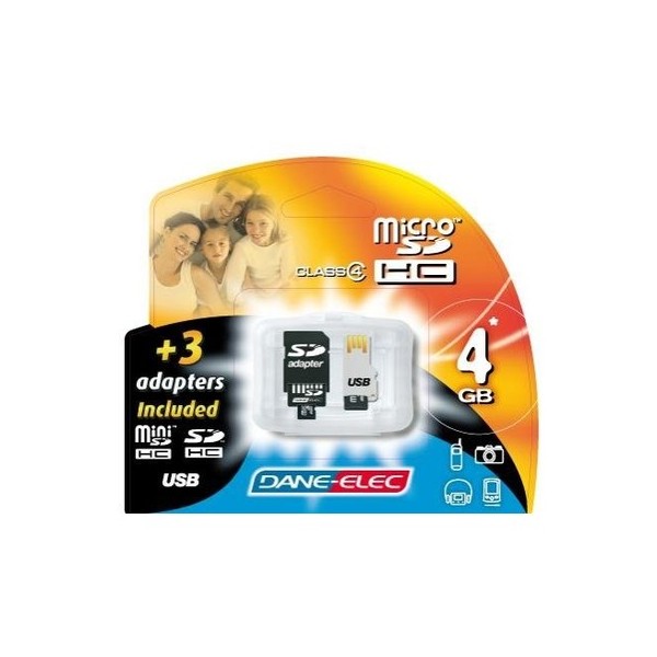 Dane-Elec Dane Elec - Carte mémoire Micro SD 4 en 1 - Adaptateur SD ...